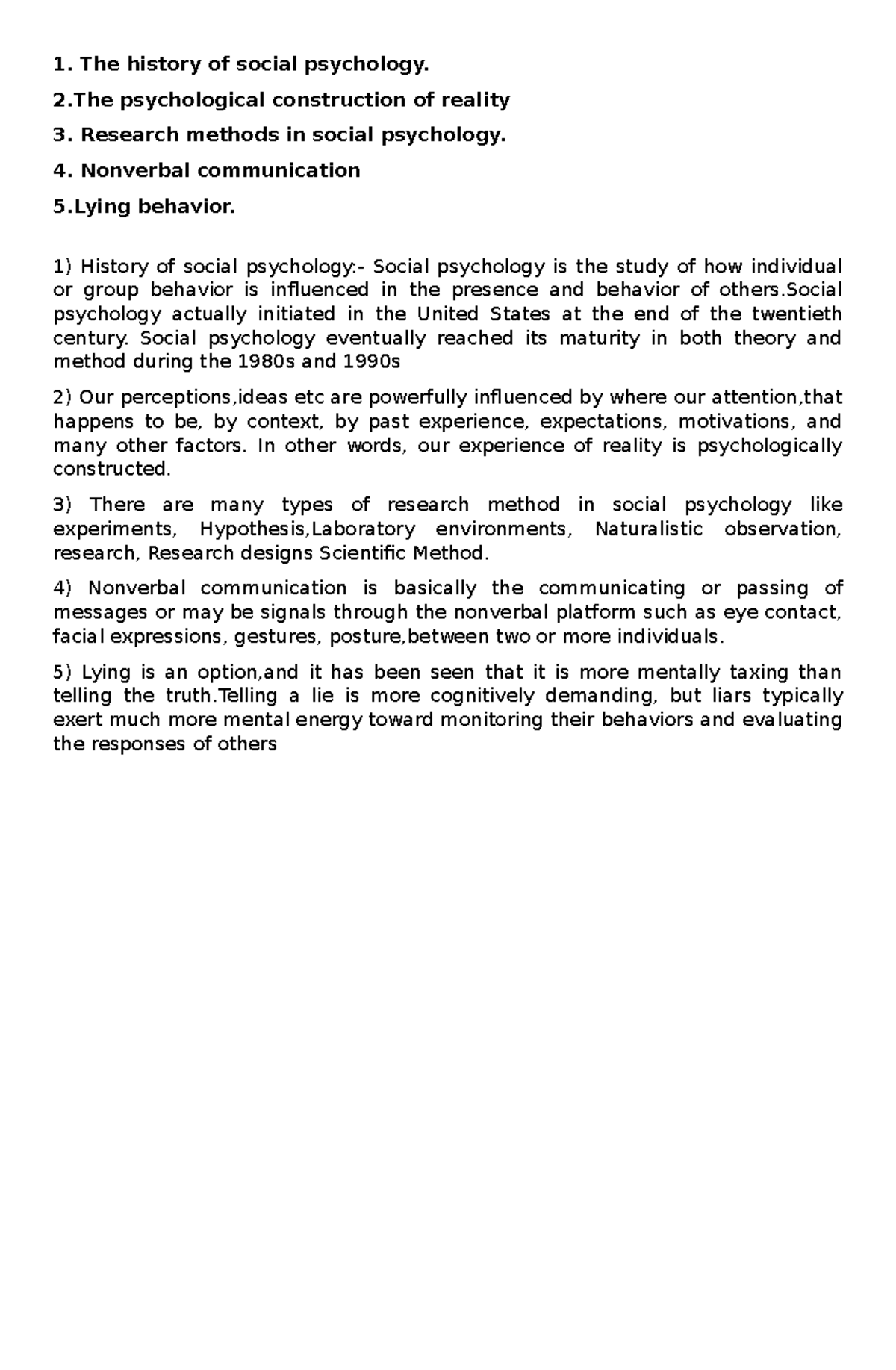 History of Psychology - 1. The history of social psychology. 2 ...