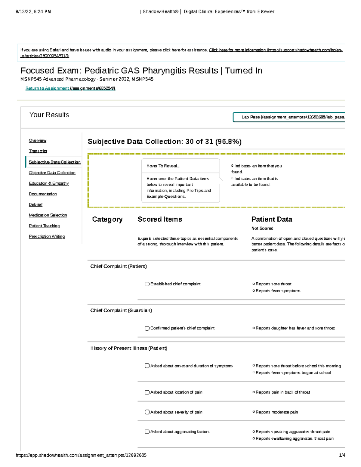 Focused Exam Pediatric GAS Pharyngitis Results - Click here for more ...