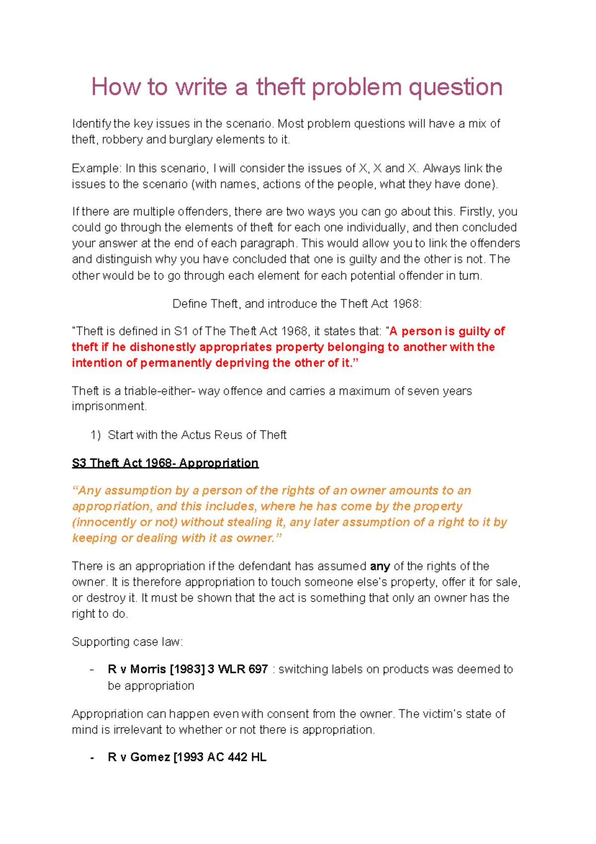 How to write a theft problem question - How to write a theft problem ...