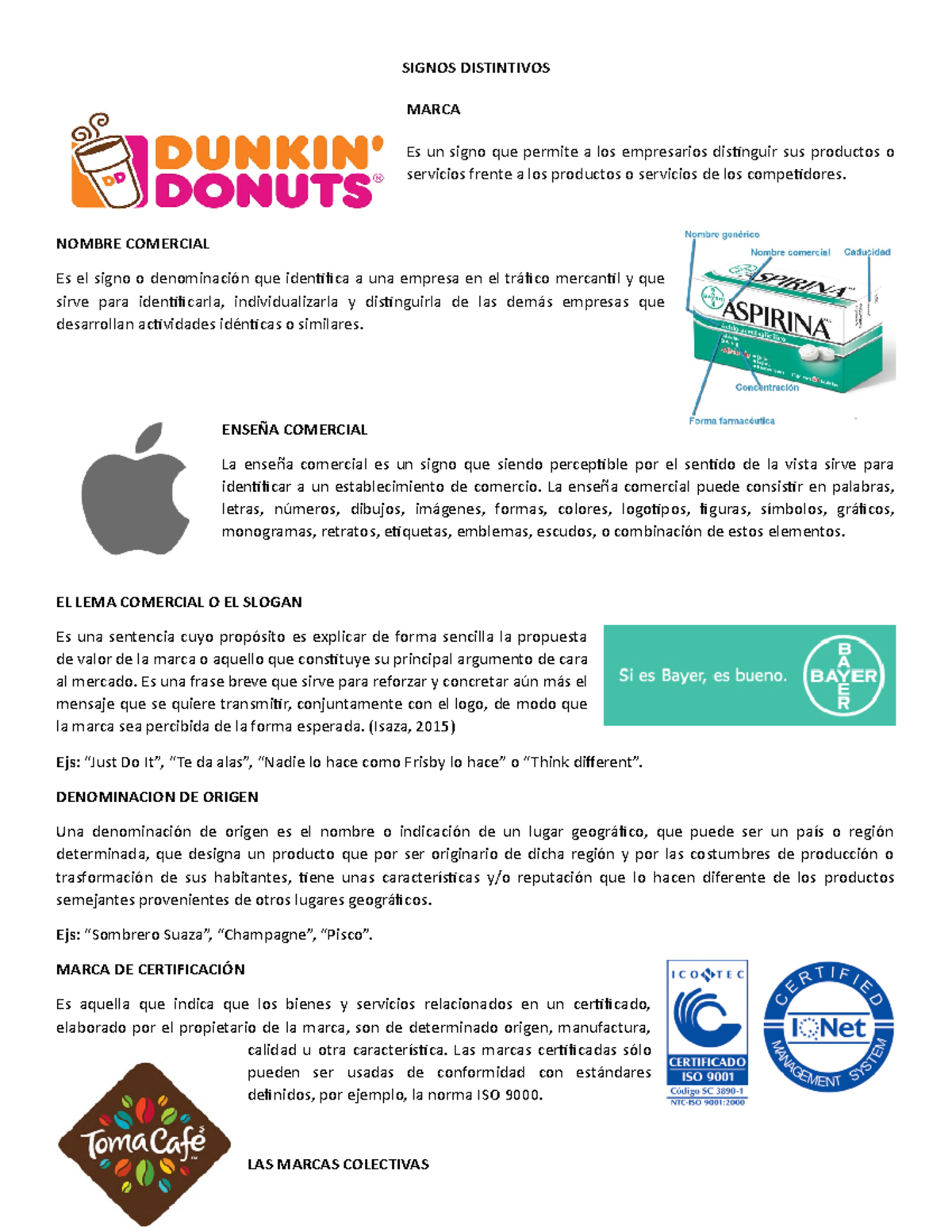 Legislación Guia 6 - Apuntes 6 - SIGNOS DISTINTIVOS MARCA Es un signo ...