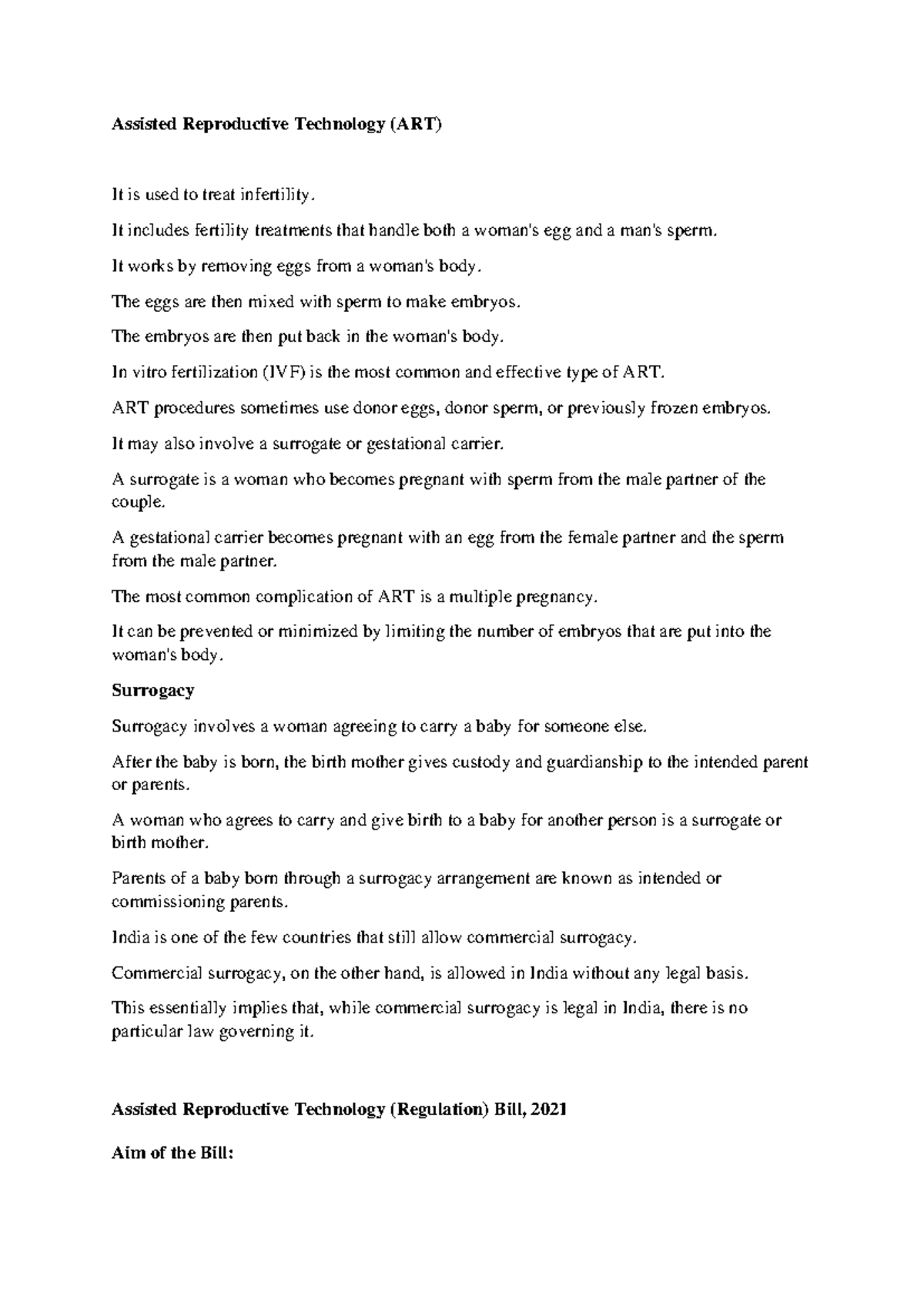 Assisted Reproductive Technology - It includes fertility treatments ...