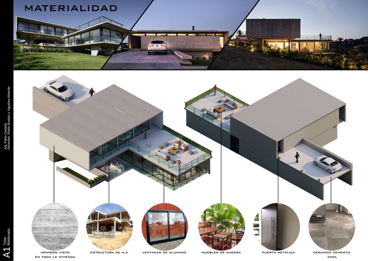 Lámina 1 materialidad compressed - Historia 1 arquitectura - MATERIALIDAD paneles de madera ...