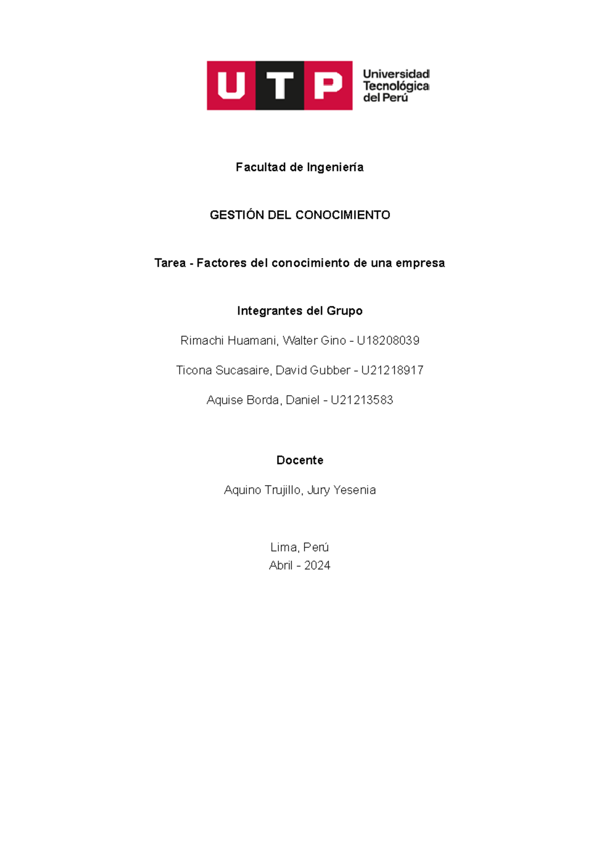 Tarea semana 2 - dadasd - Facultad de Ingeniería GESTIÓN DEL ...