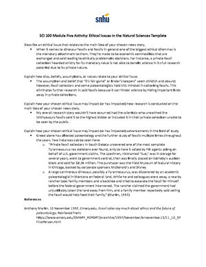 SCI 100 Module One Activity Template - Ensure the article meets the ...