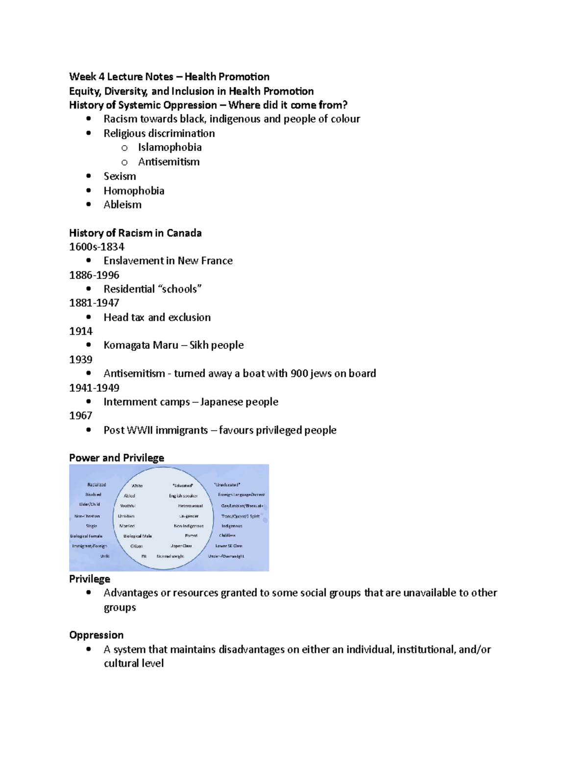 Week 4 Lecture Notes - Health Promotion - Week 4 Lecture Notes – Health ...