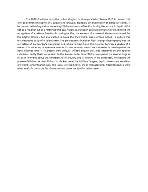 RIZAL031 LIFE AND Works OF Rizal Notes Part 4 - Pobres Frailes Poor ...