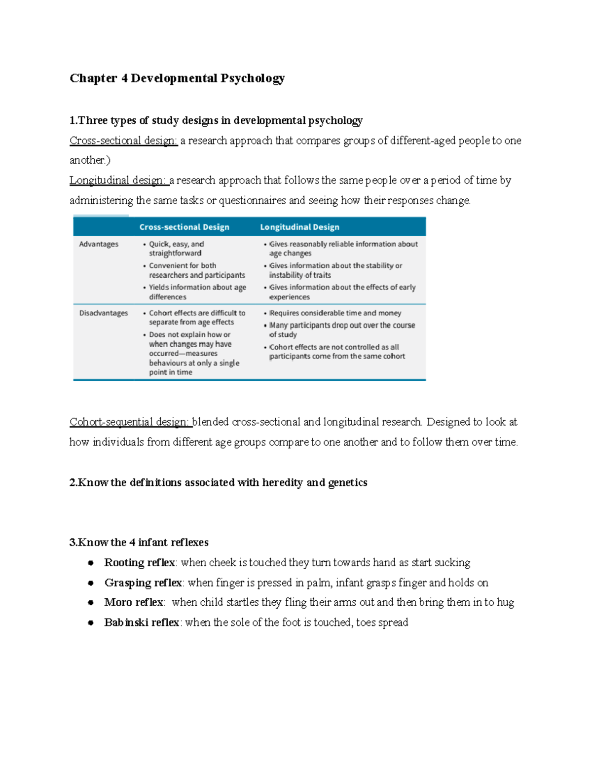 Chapter 4 (Developmental Psychology) Psy1000 - Chapter 4 Developmental ...