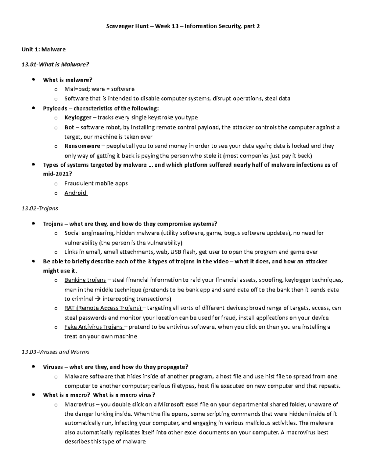 Scavenger Hunt 13-Information Security part 2 - Scavenger Hunt – Week ...