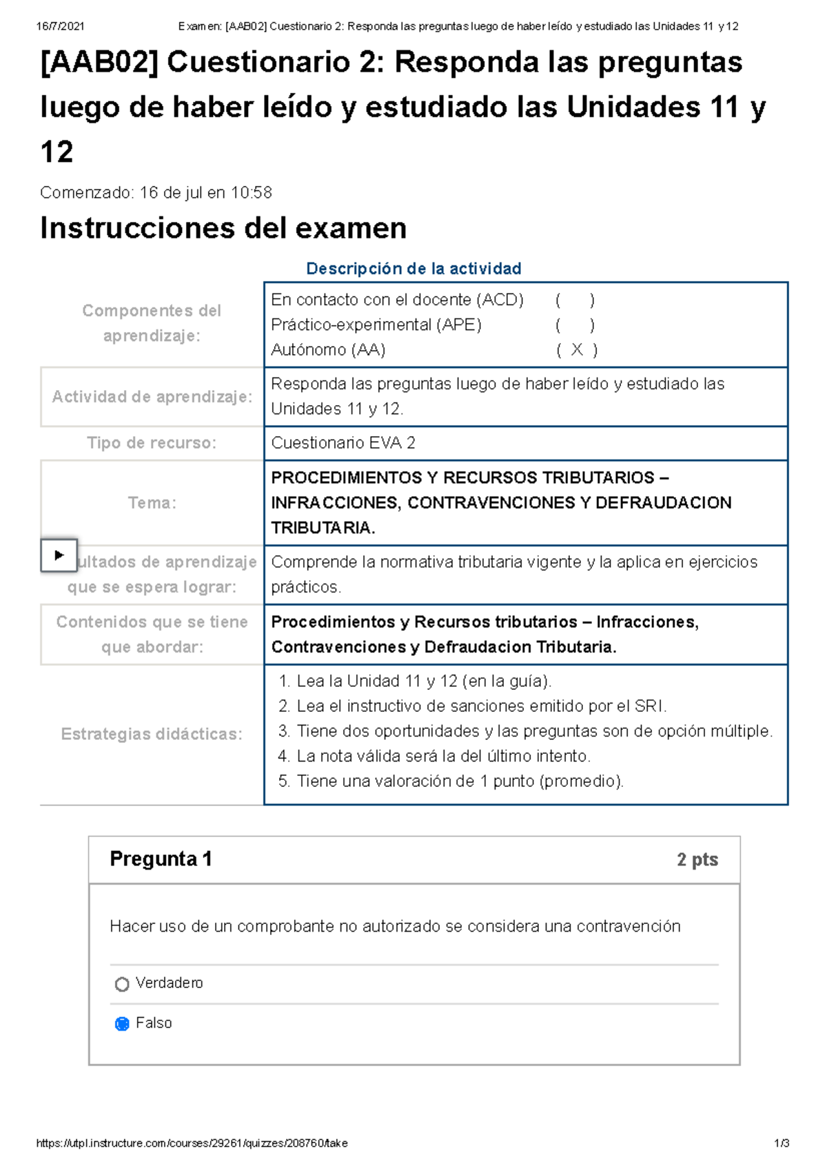 Examen [AAB02] Cuestionario 2 Responda las preguntas luego de haber leído y estudiado las ...