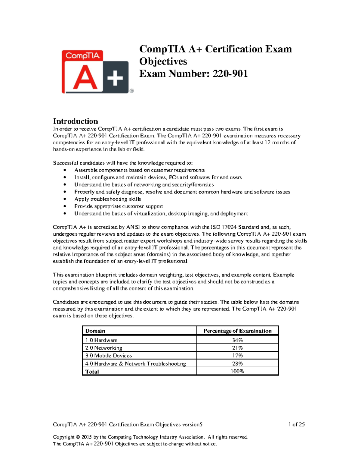 Comptia a plus 220 901 - notes - CompTIA A+ 220-901 Certification Exam ...