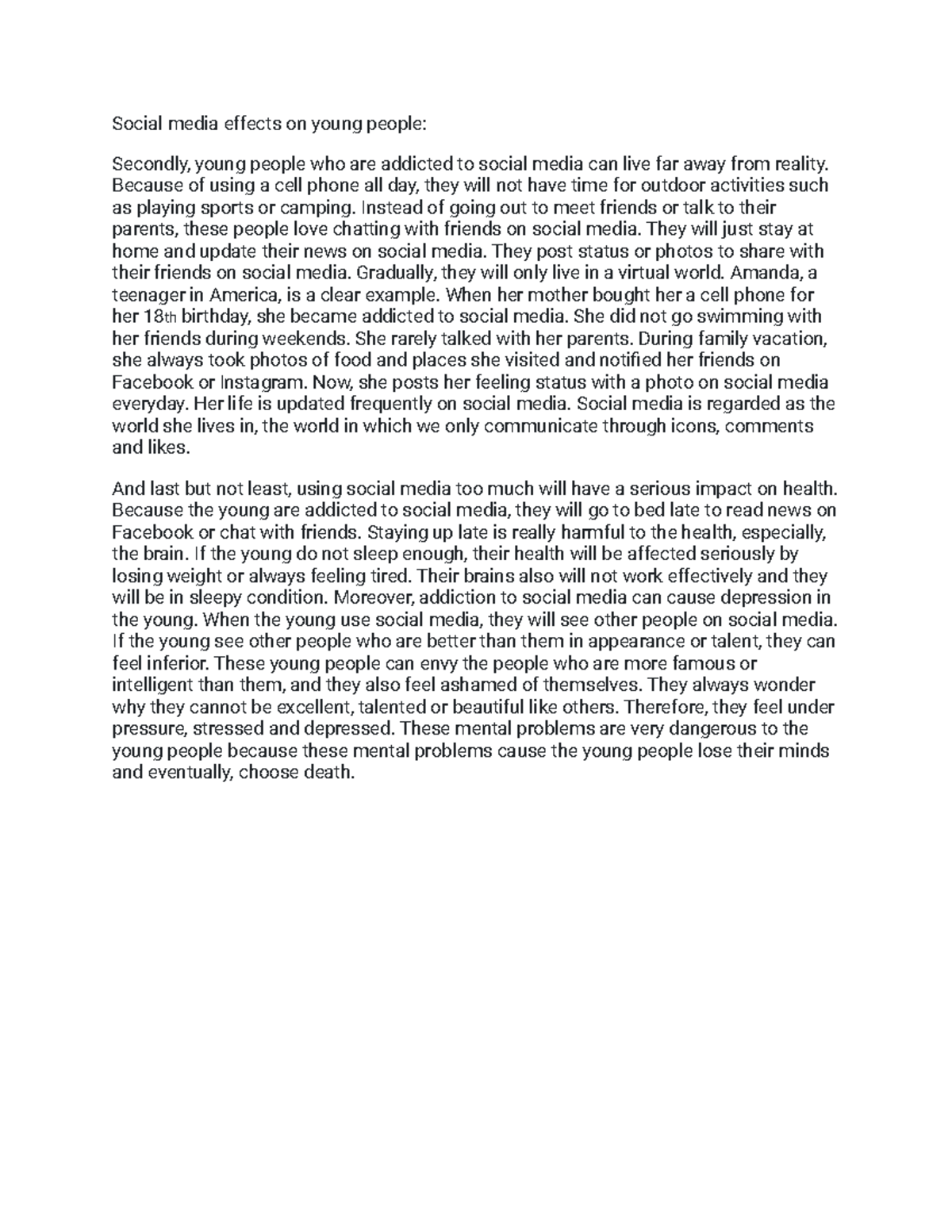 Social media effects on young people - Social media effects on young ...