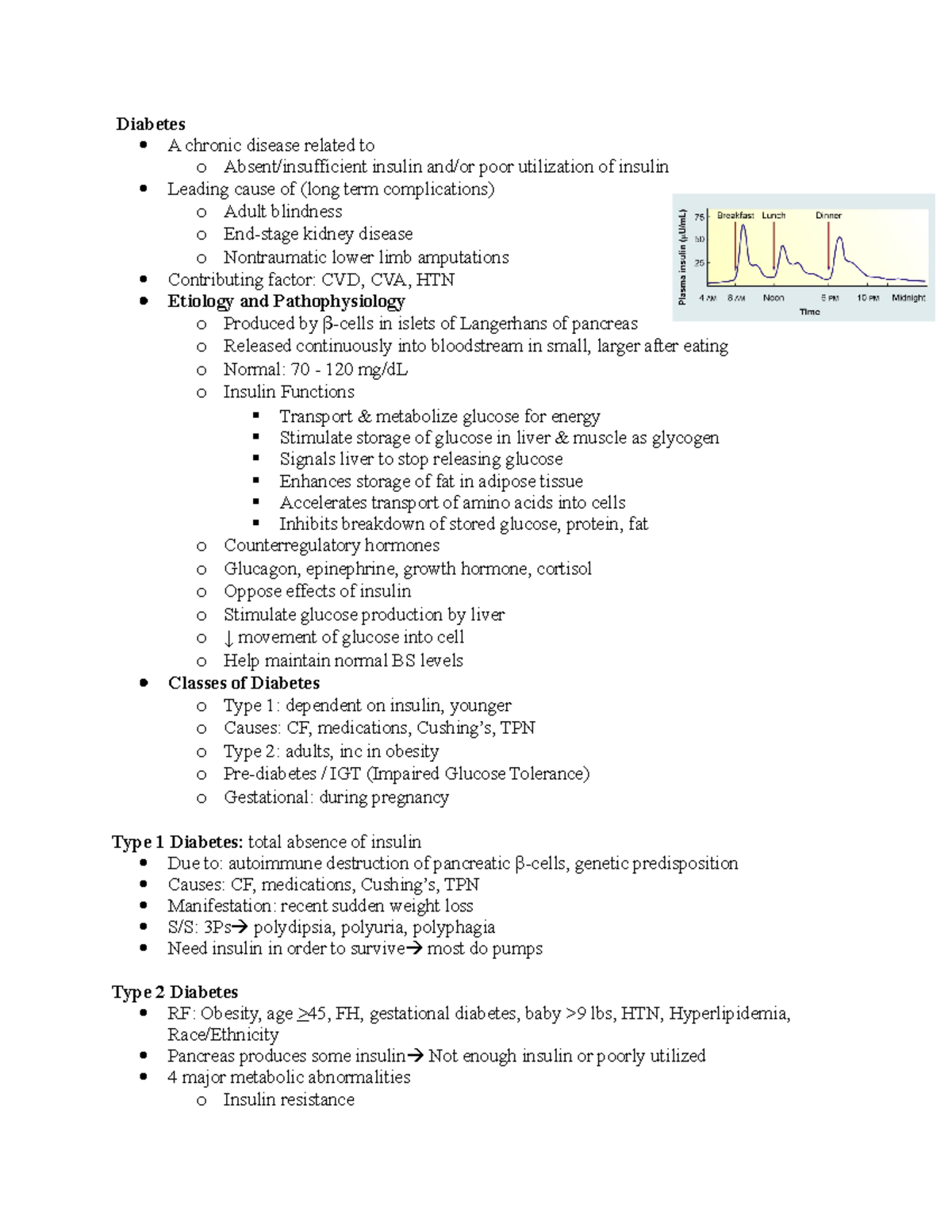 Diabetes - Notes, content, helpful hints, powerpoints - Diabetes A ...