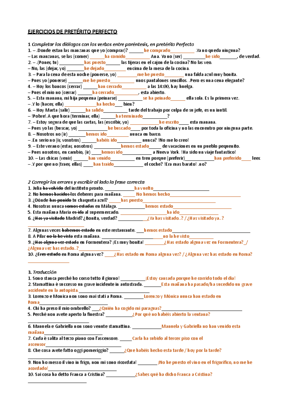 Preterito perfecto libro blanco - EJERCICIOS DE PRETÉRITO PERFECTO 1 ...