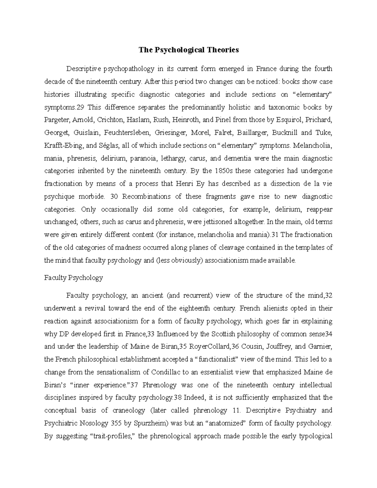 The Psychological Theories - The Psychological Theories Descriptive ...