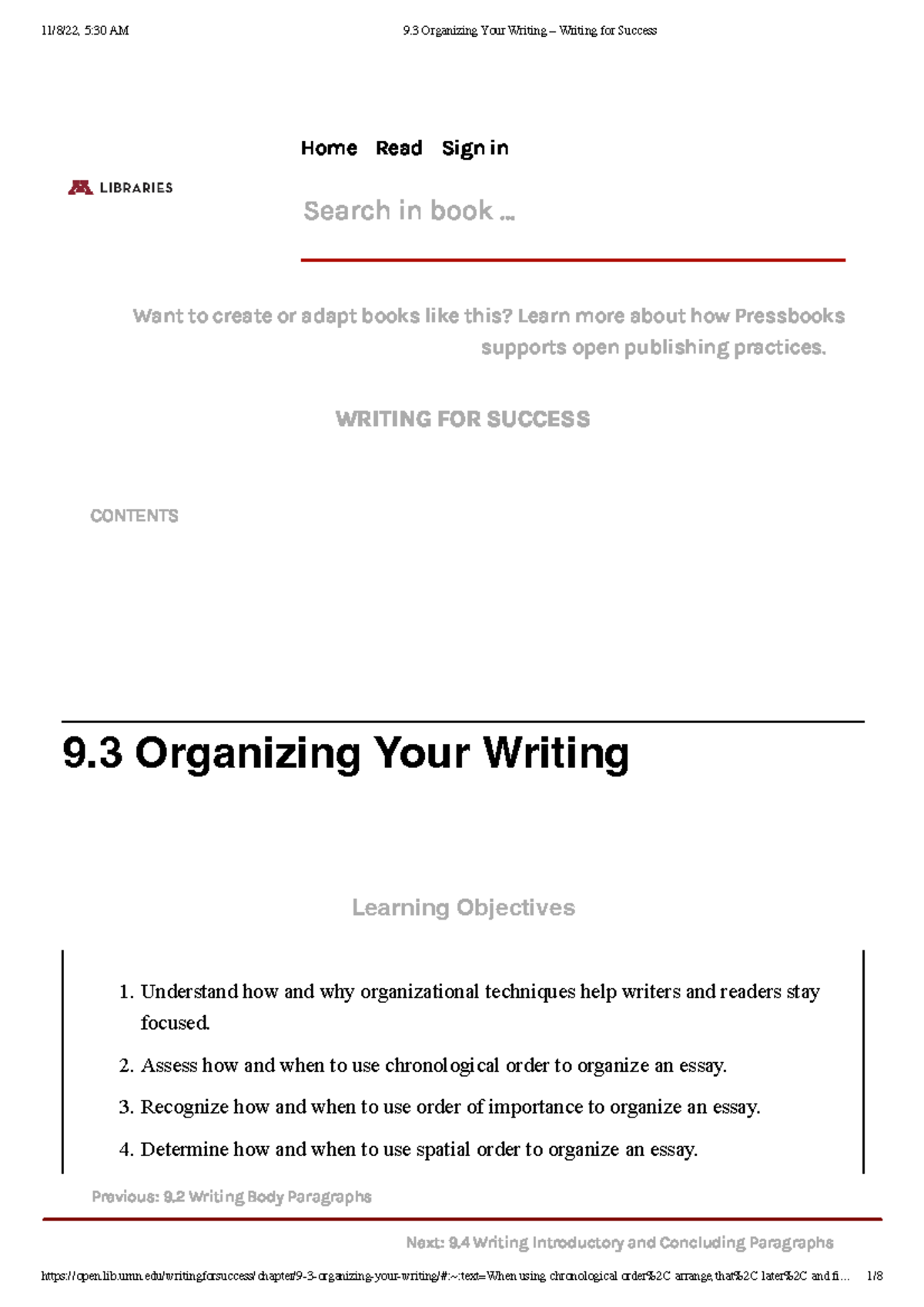 chronological order spatial order in english - Home Read Sign in Want ...