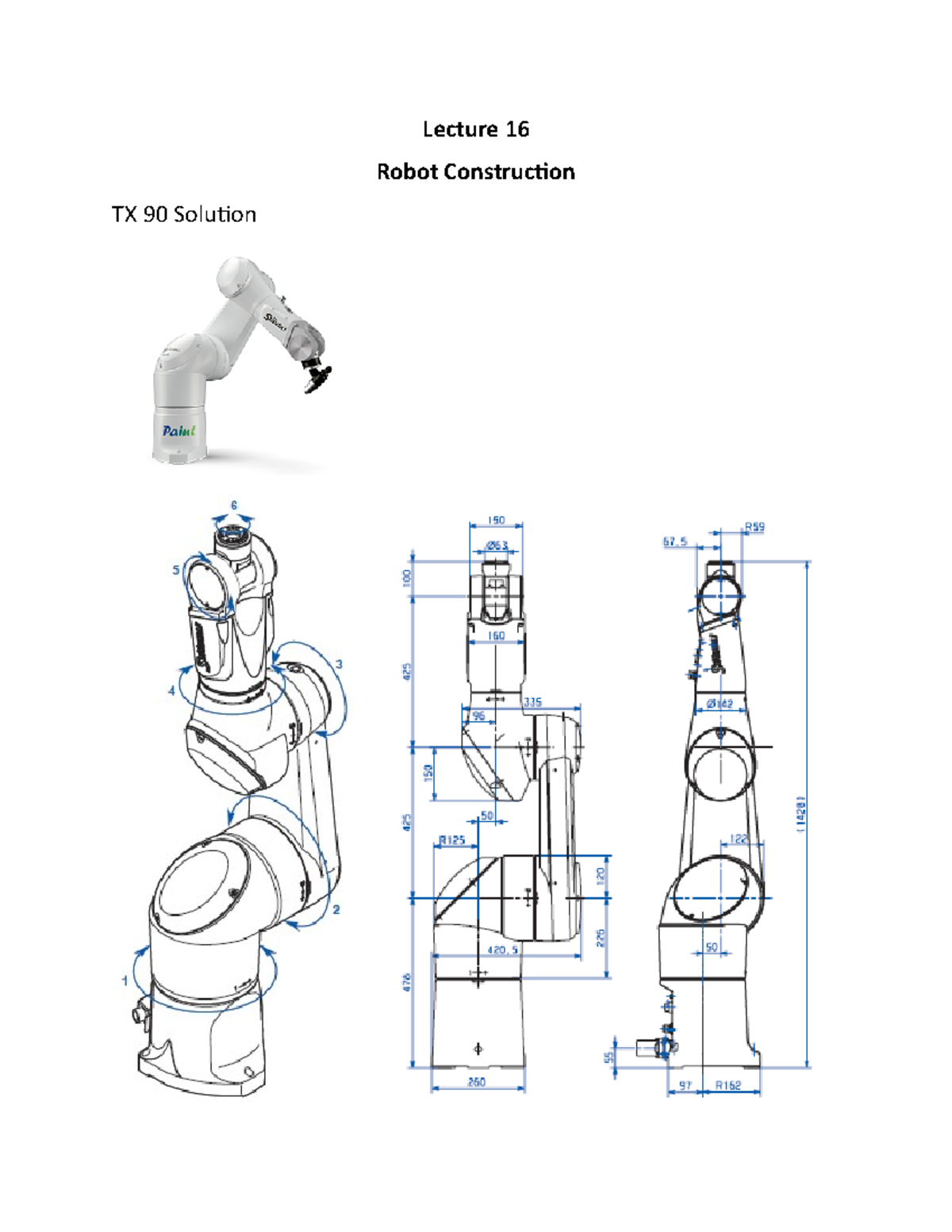 Lecture 16 - robot construction - Lecture 16 Robot Construction TX 90 ...