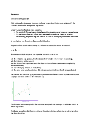 Multiple Regression - The model (the regression line) is a straight ...
