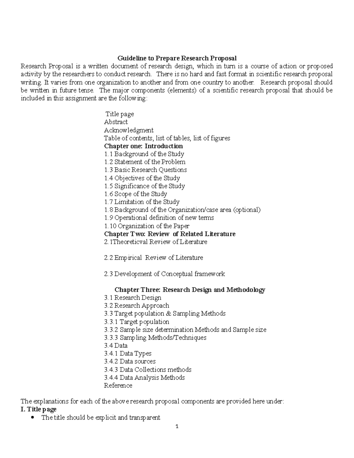 Content and Guideline for proposal Preparation - Guideline to Prepare ...