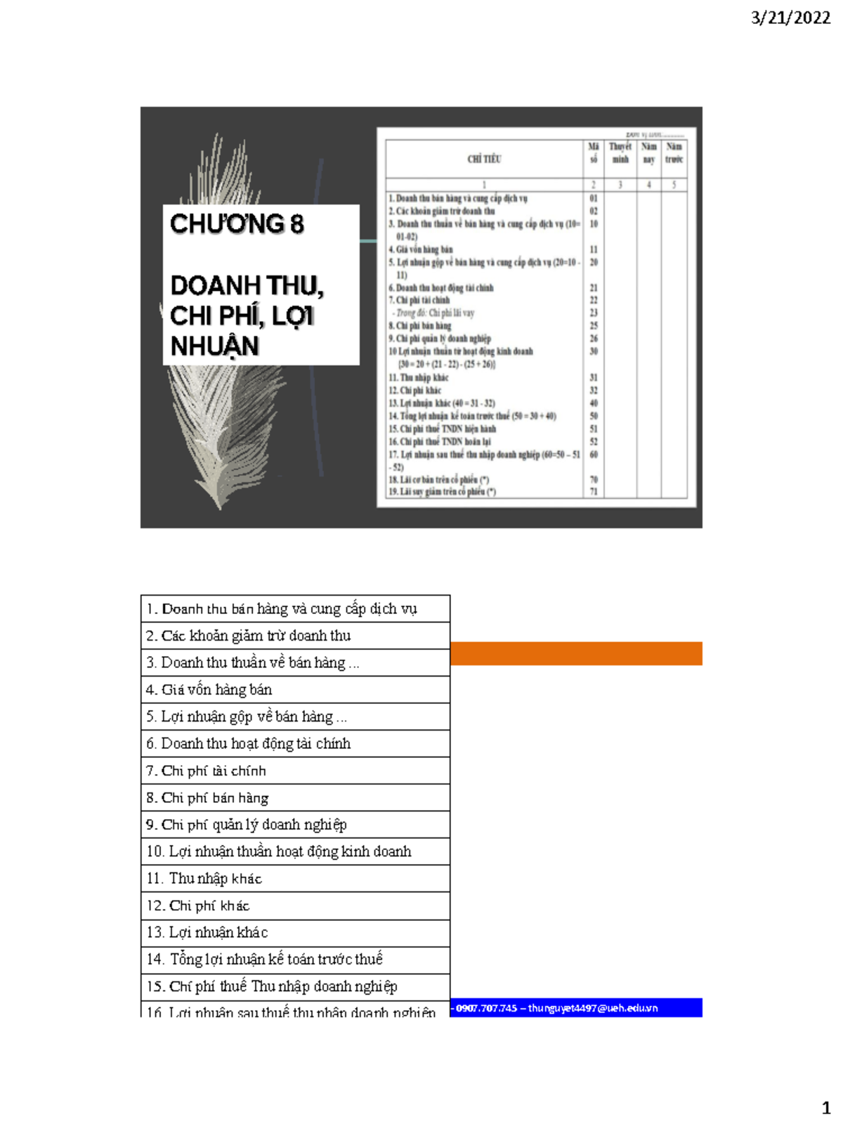 C8.P- Doanh THU, CHI PHI, LOI Nhuan (2022) - CHƯƠNG 8 DOANH THU, CHI ...