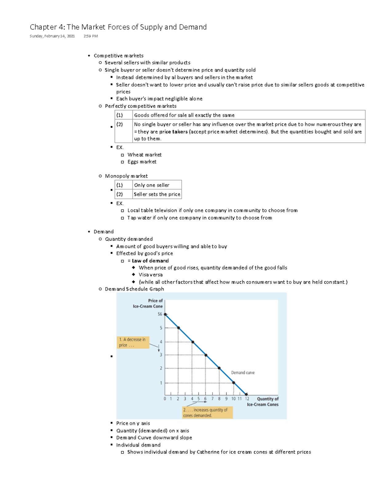 Chapter 4 The Market Forces of Supply and Demand - Competitive markets Several sellers with ...