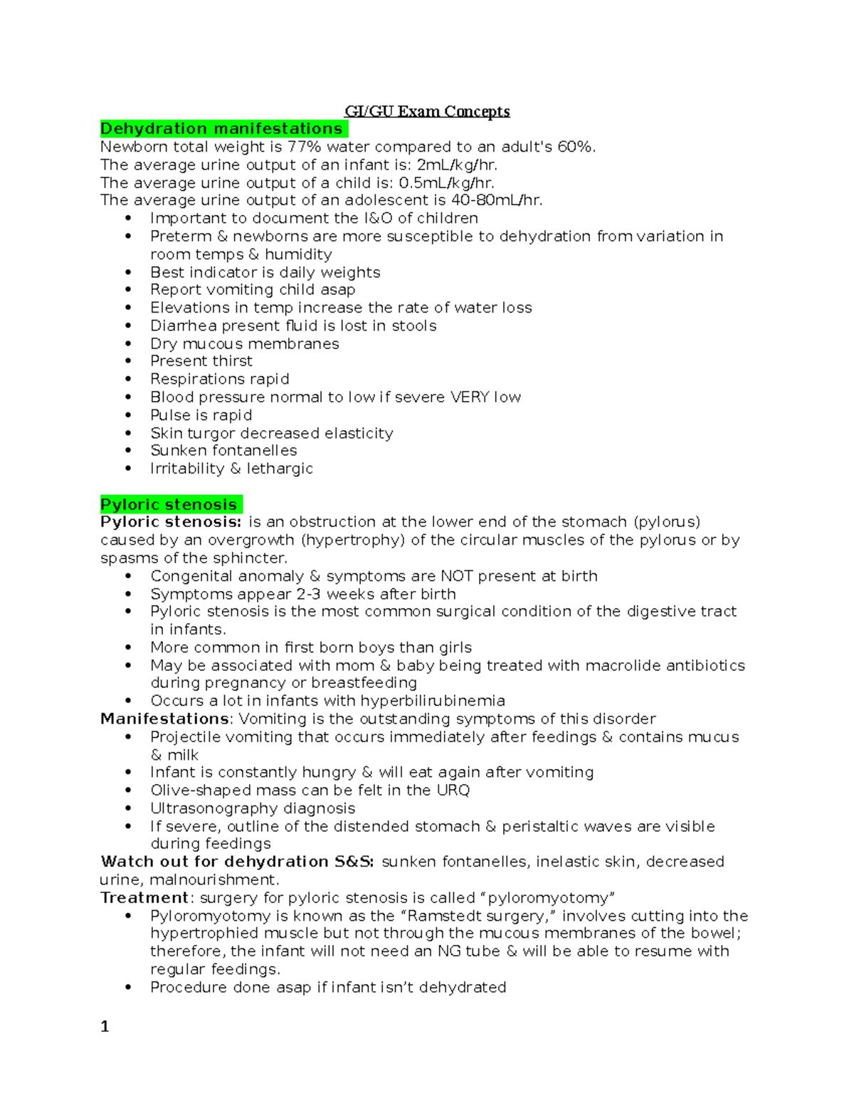GI-GU Exam Concepts chap 28-29 maternal child - GI/GU Exam Concepts ...