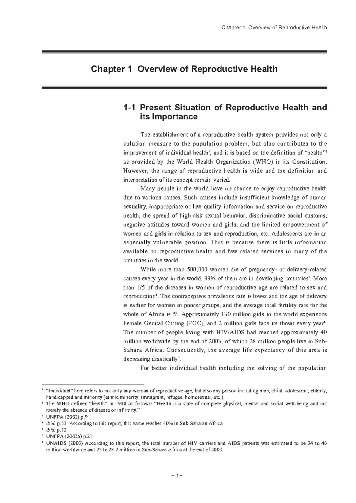 Health 02 - jvhhjvhj - Chapter 1 Overview of Reproductive Health ...