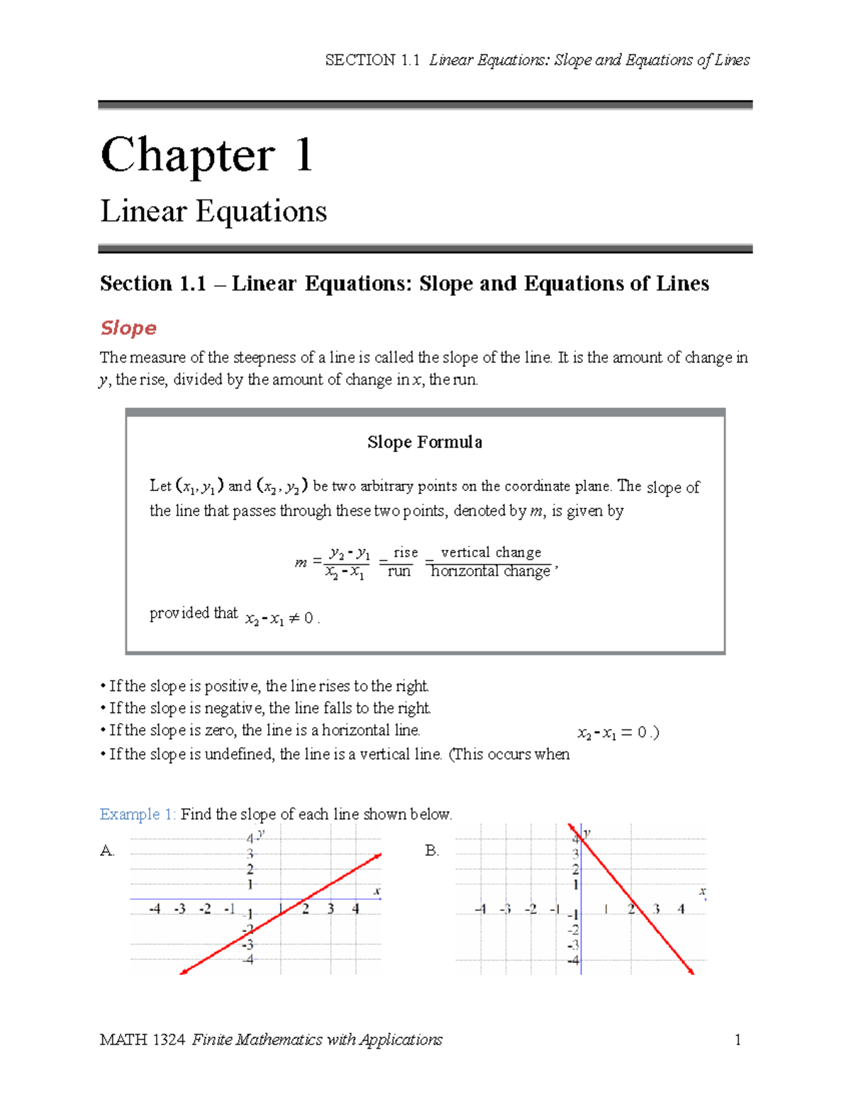 1324 Chapter 1 Notes Read SECTION 1 Linear Equations Slope And 1324-chapter-1-notes-read-section-1-linear-equations-slope-and