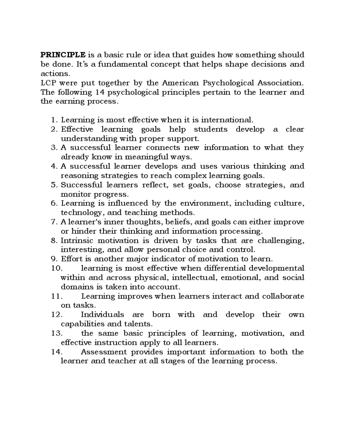 Principle is a basic rule or idea that guides how something should be ...