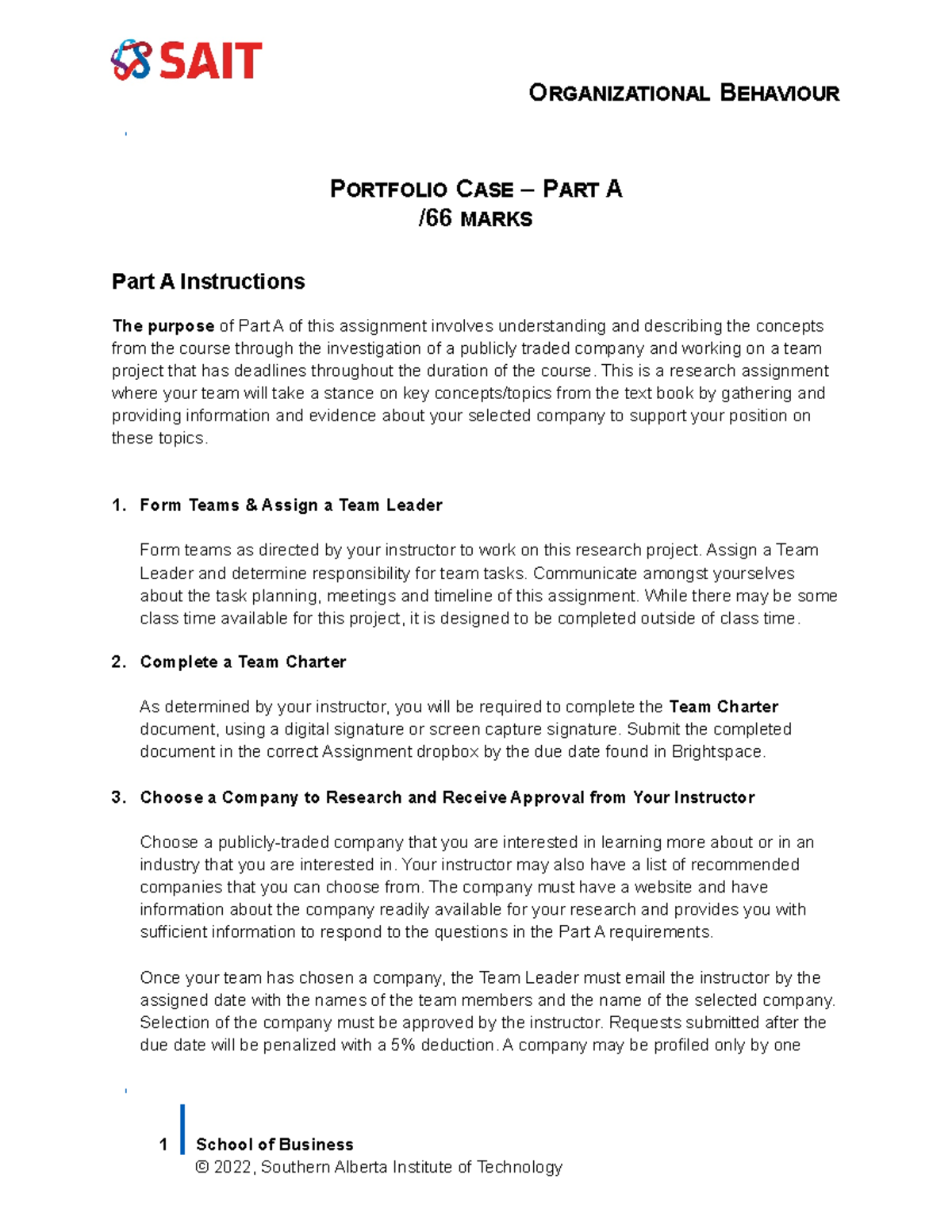 Portfolio Case Part A - PORTFOLIO CASE – PART A /66 MARKS Part A ...