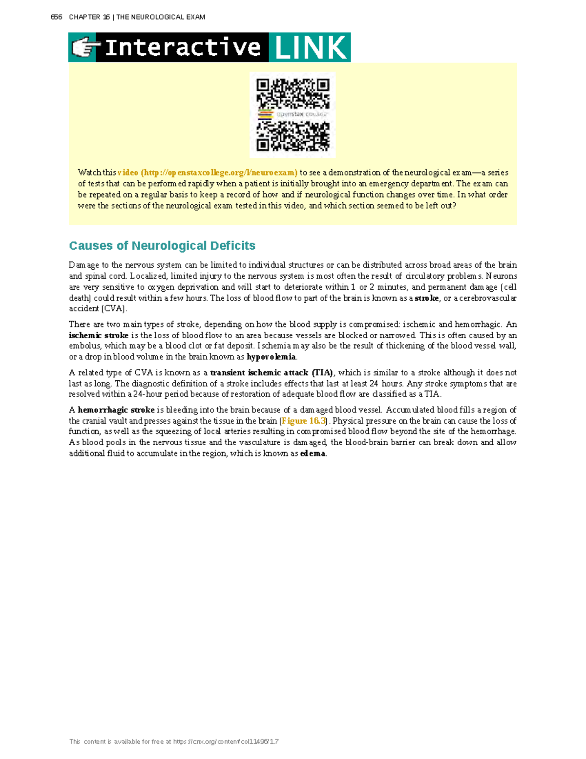 Anatomy-physiology-222 - Watch this video (openstaxcollege/l/neuroexam) to see a demonstration ...