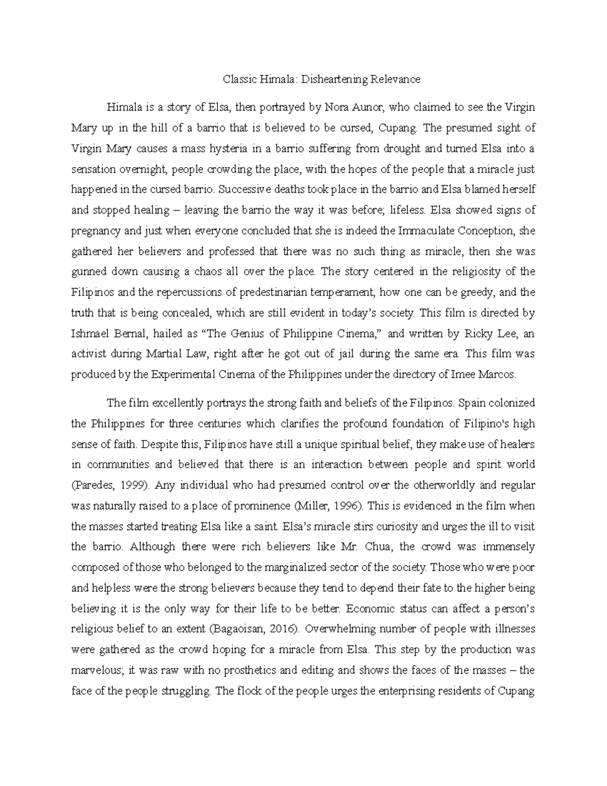 1st Paper - Classic Himala: Disheartening Relevance Himala is a story ...