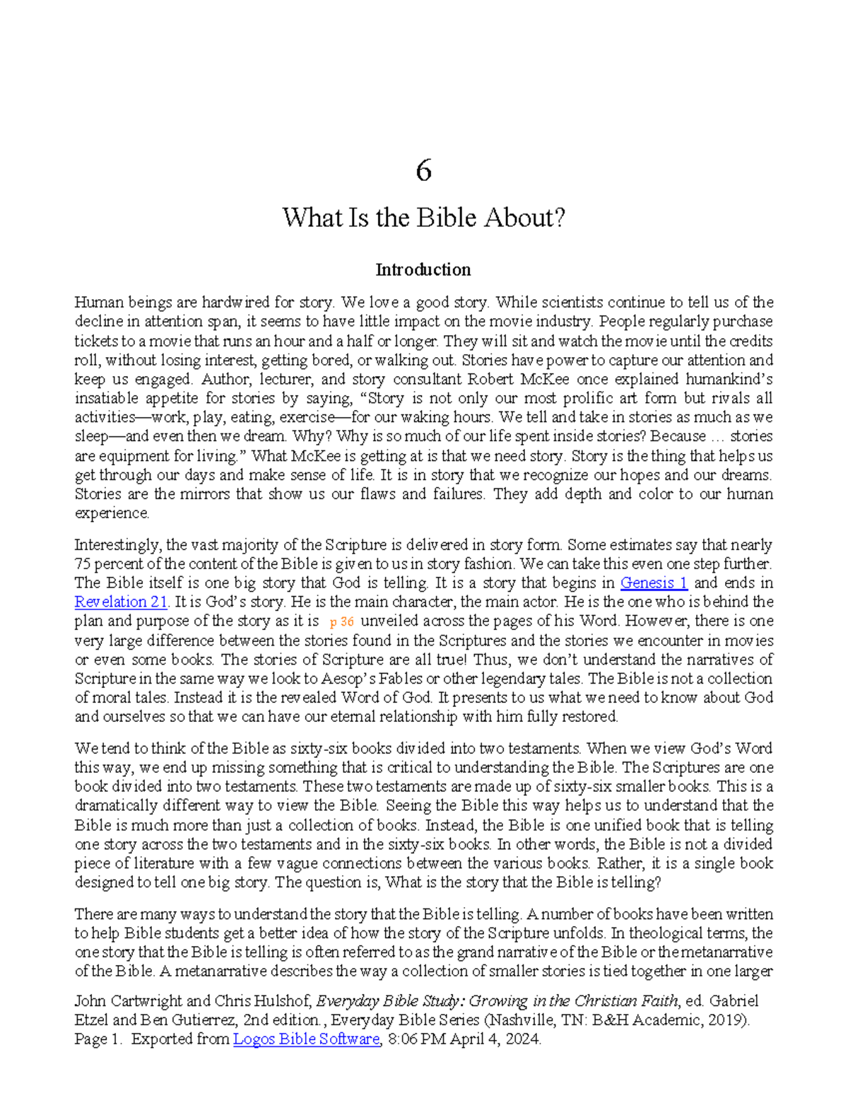 Everyday Bible Study - Chapter 6 - What is the Bible About - John ...