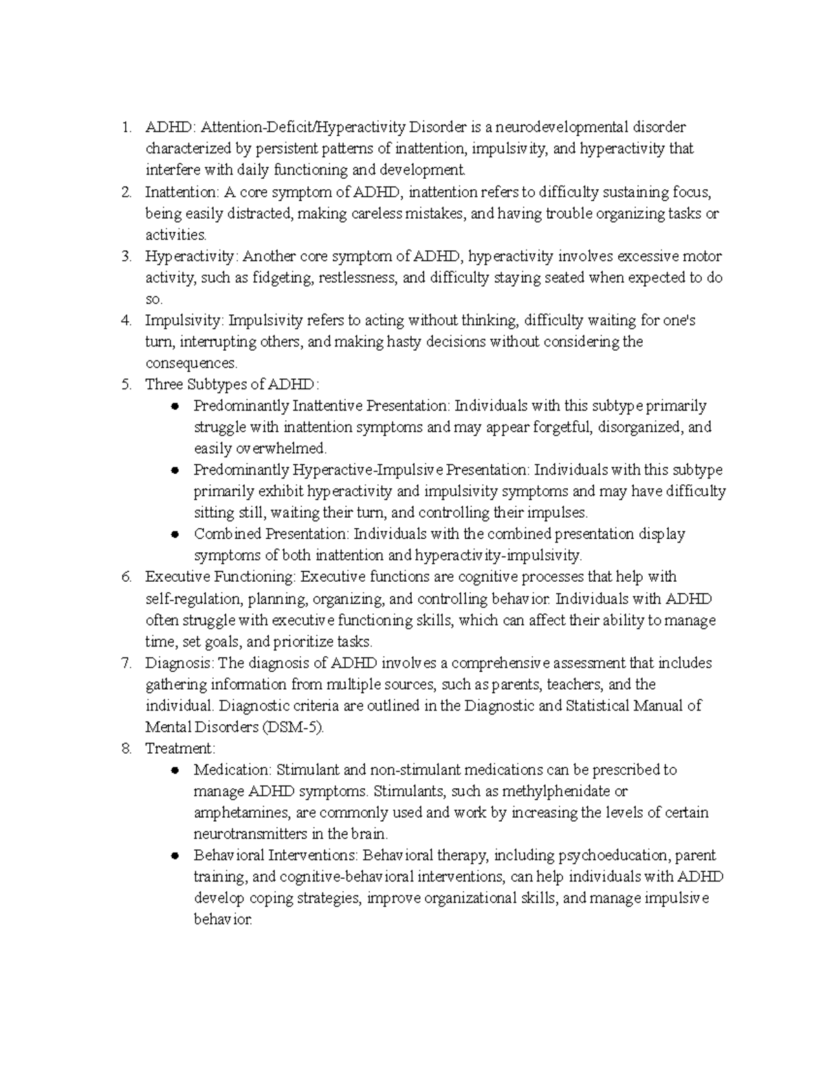 ADHD - Introduction to ADHD and the associated concepts. - ADHD ...