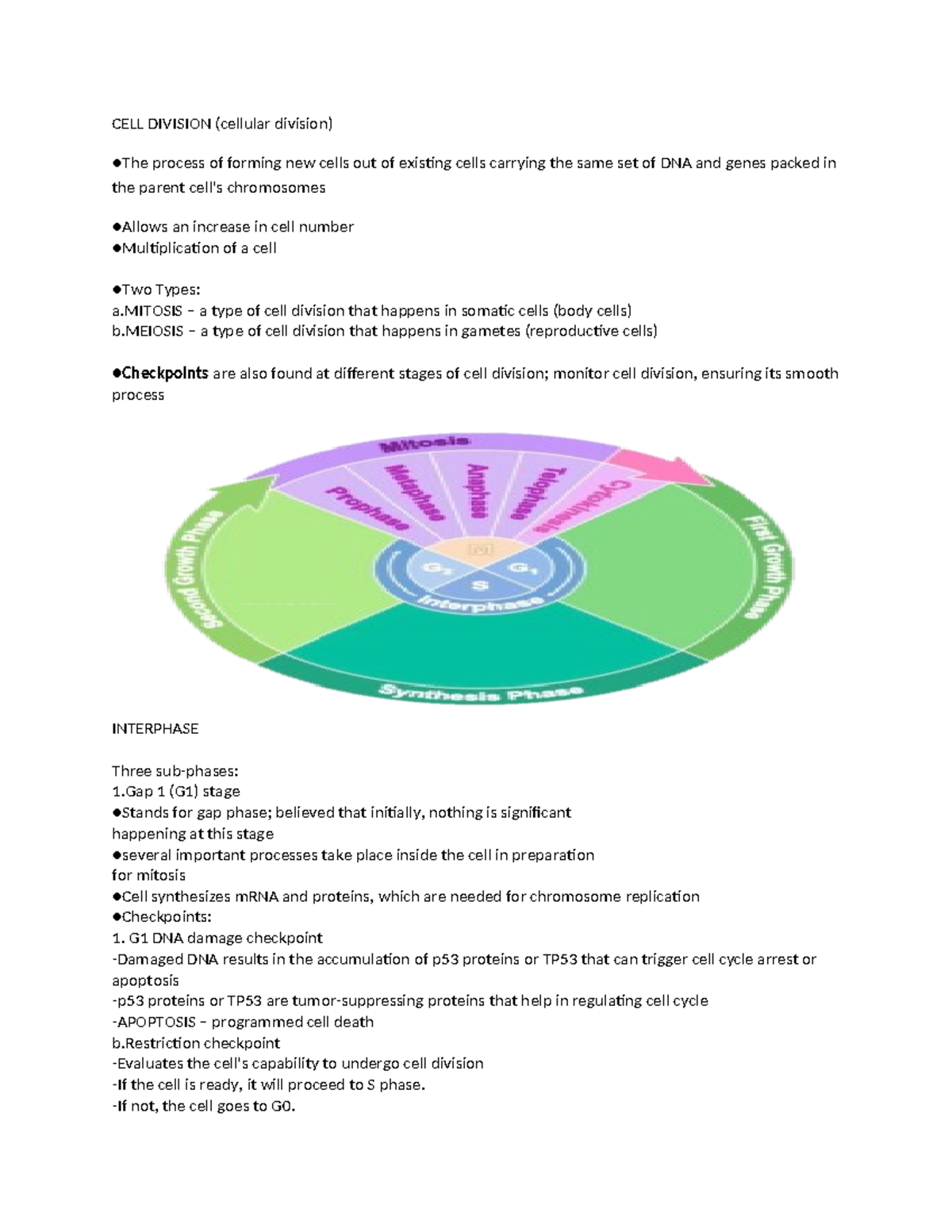 CELL- Division - CELL DIVISION (cellular division) The process of forming new cells out of ...