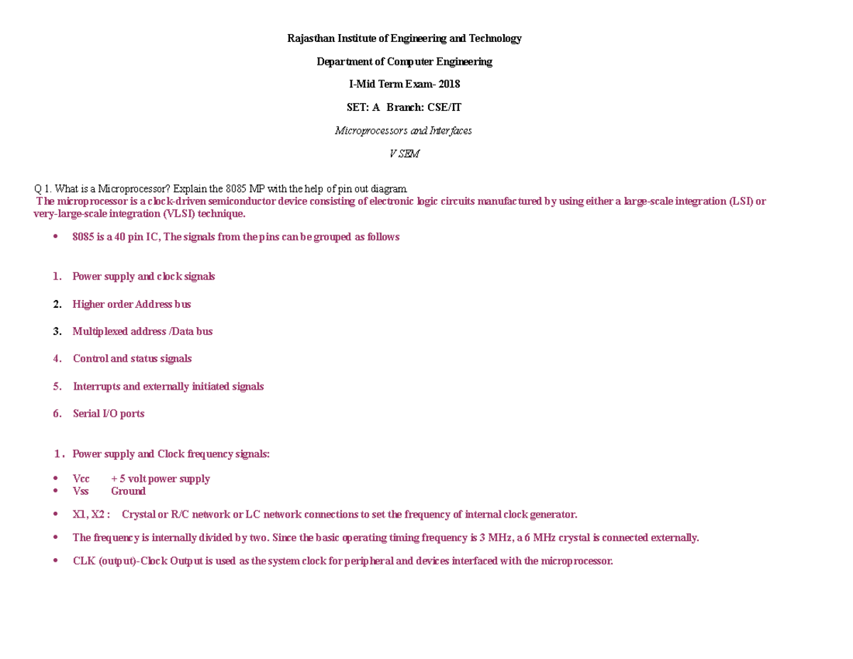 MP A mid 1 solution - jjsjjs - Rajasthan Institute of Engineering and ...