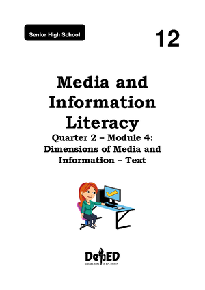 4 Q1 MIL - Module 4 Quarter 1 Media Information Literacy - 12 Media and ...
