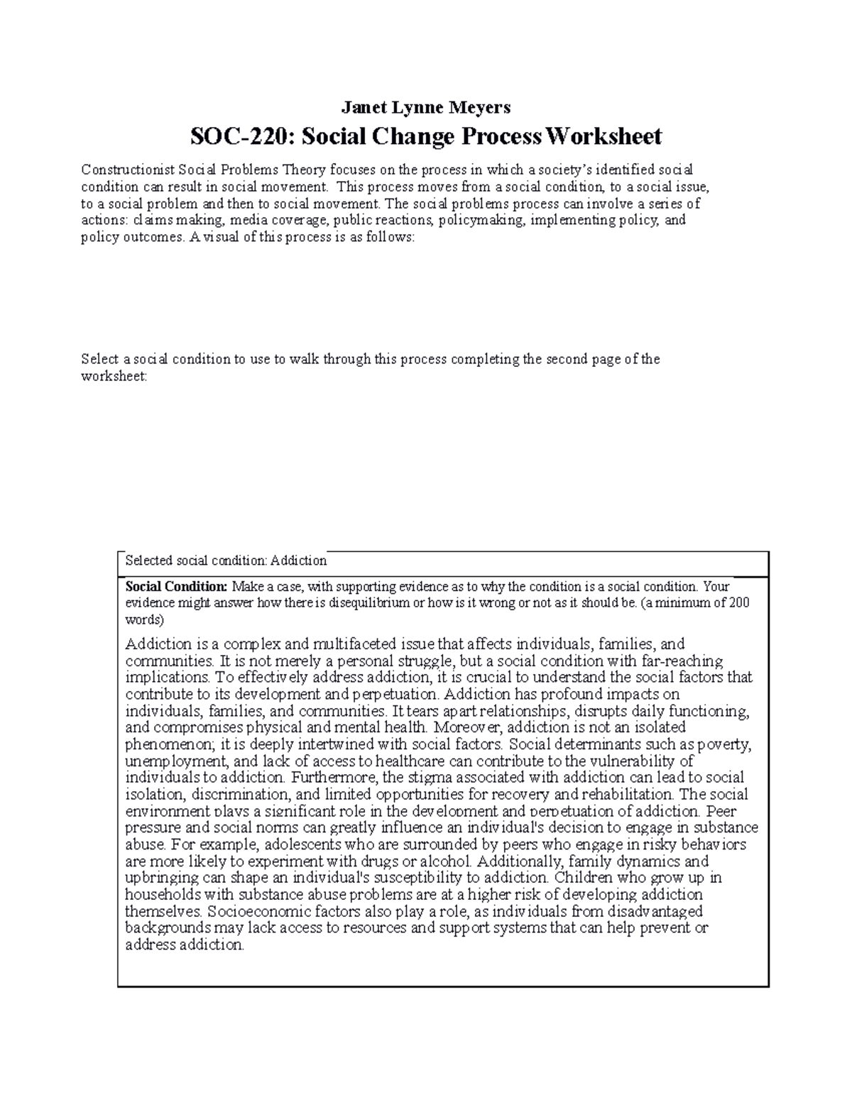 Week 2 soc220 - Grade B - Janet Lynne Meyers SOC-220: Social Change ...