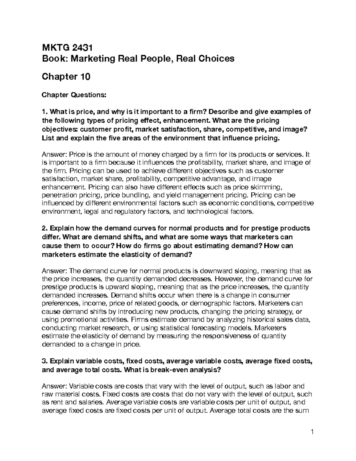 MKTG 2431 - Chapter 10 - MKTG 2431 Book: Marketing Real People, Real ...