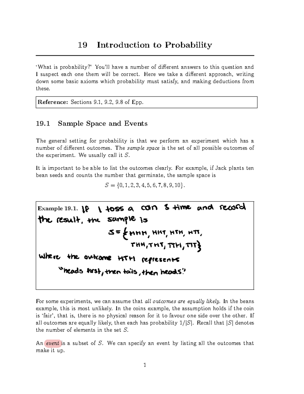 19 - Intro to probability - 19 Introduction to Probability ‘What is ...