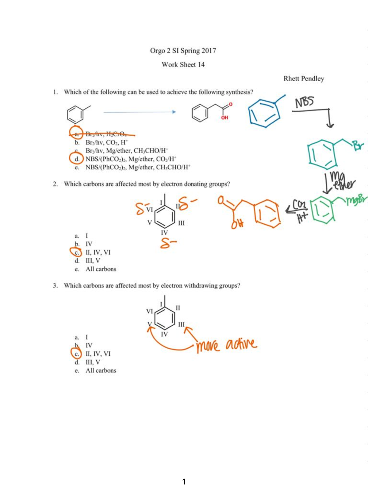 Worksheet 14 - CH 237 - Studocu