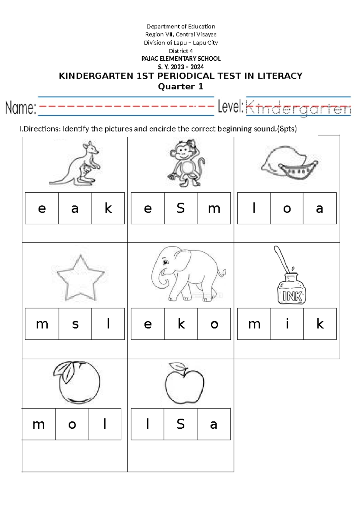 Literacy - wkwk - English - Department of Education Region VII, Central ...