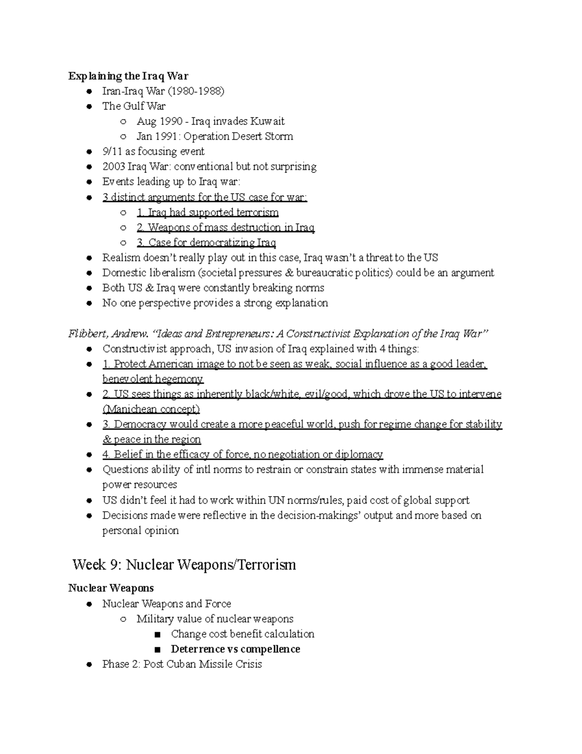 Explaining the Iraq War + Nuclear Weapons Terrorism - Explaining the ...