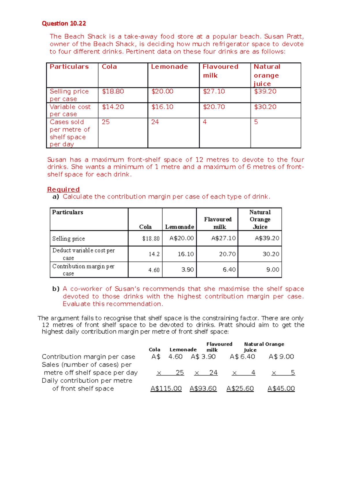Cost Ana - Tutorial 8 (W7,6) (short-term decision) - Question 10. The ...