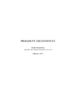 Notes 2019-20 - PROBABILITY AND STATISTICS II George Deligiannidis ...