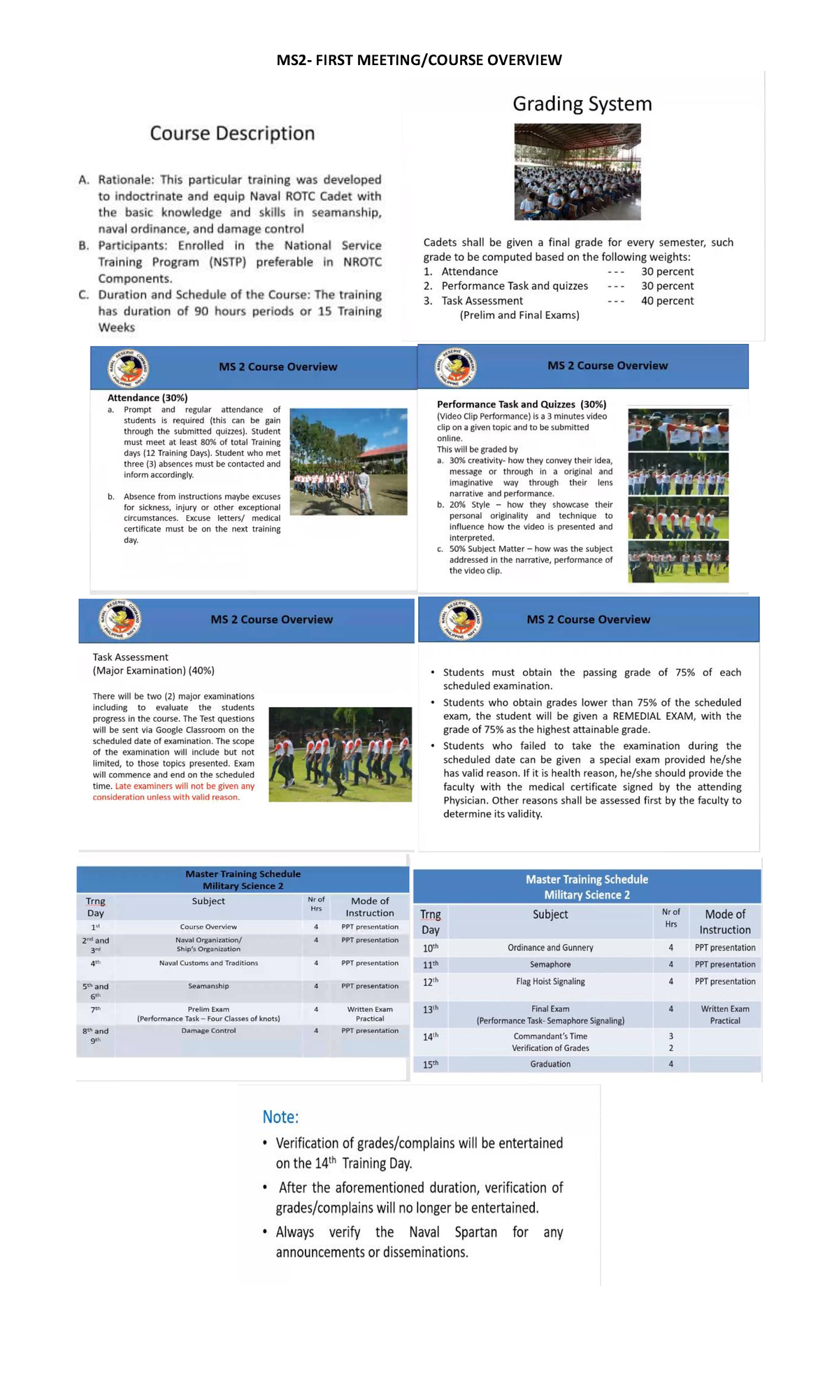 Course Overview: Military Science 2 NSTPRO - education - MS2- FIRST MEETING/COURSE OVERVIEW ...