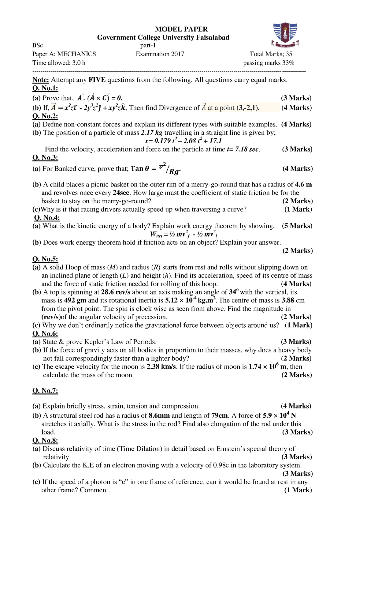 Basic Electronics - Government College University Faisalabad BSc part ...