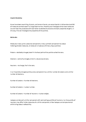 THE Chemistry OF Minerals - LECTURE 5 THE CHEMISTRY OF MINERALS 5 ...