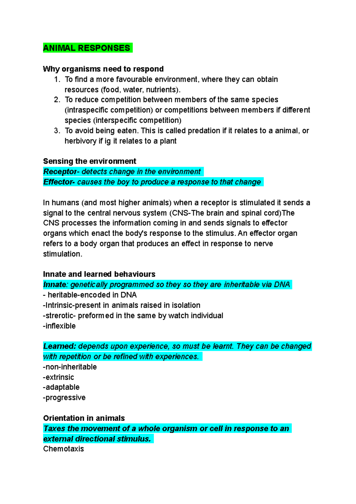 Plants and animals - This is for level 3 students biology - ANIMAL ...