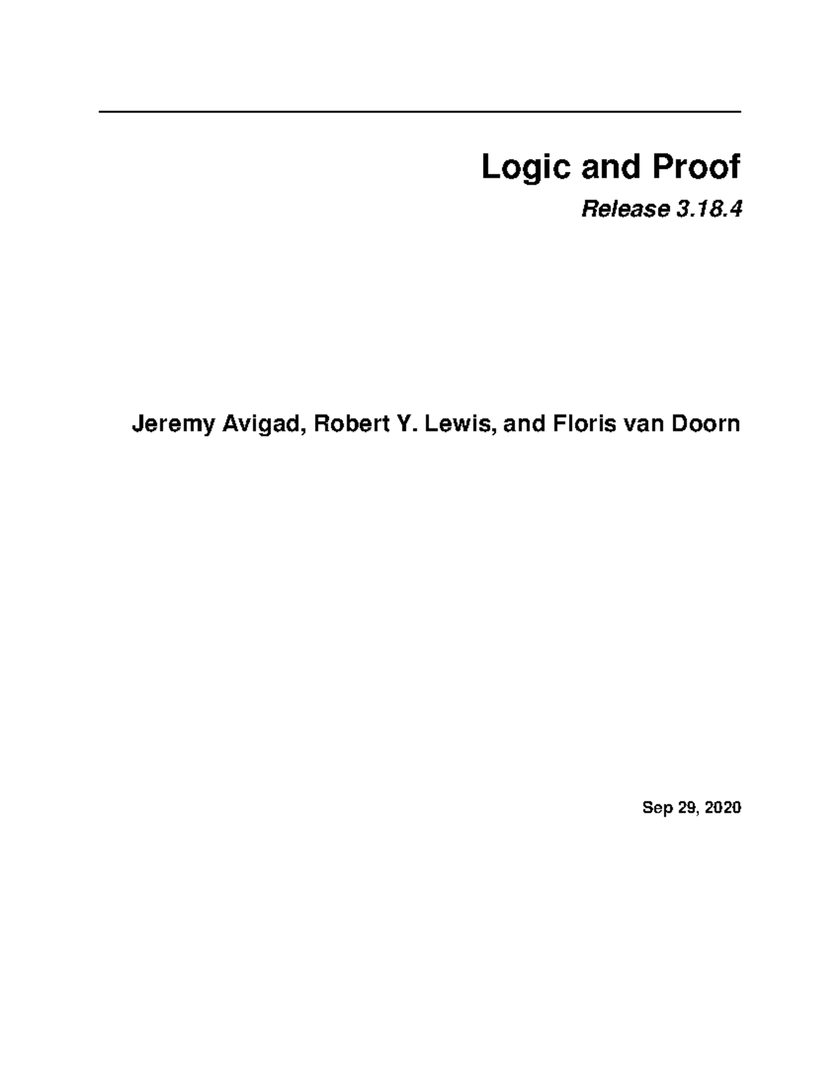 Logic and proof - eahv - Logic and Proof Release 3. Jeremy Avigad ...
