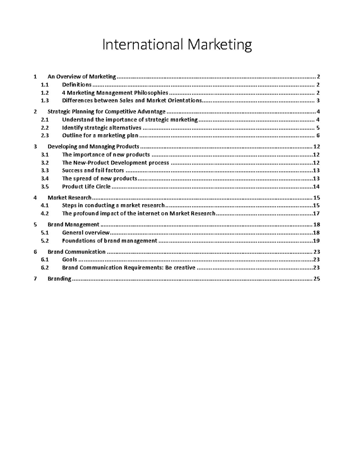 Zusammenfassung International Marketing - Warning: TT: undefined function: 32 Warning: TT ...